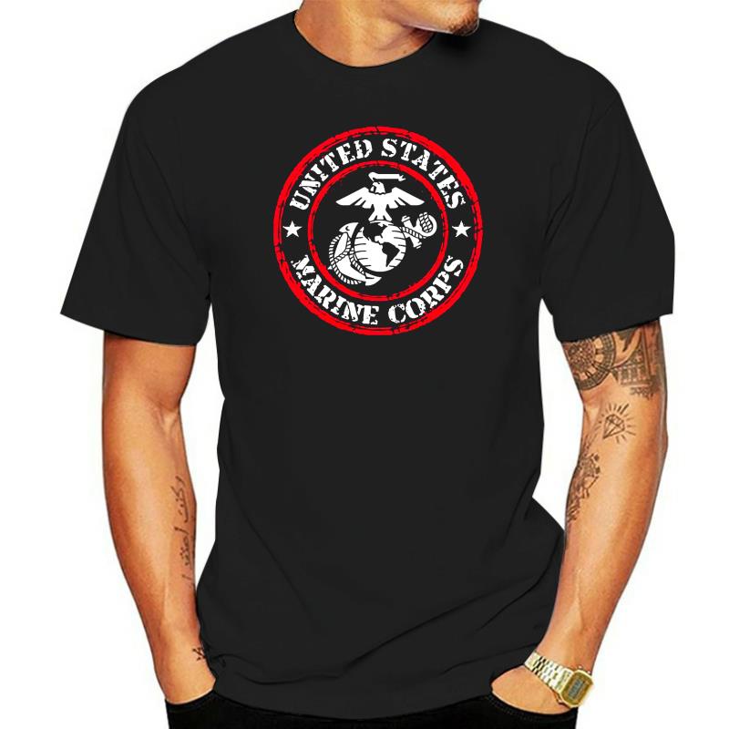 Usmc Marine Corps Tshirts Red Circle Usmc Logo New Tee Cartoon Men ...