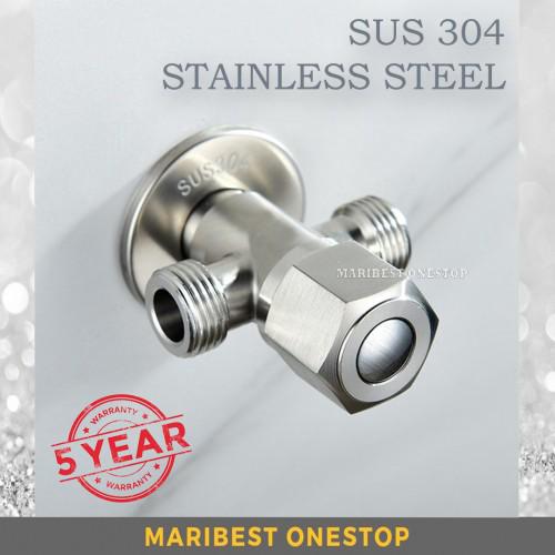 SUS304 Stainless Steel Kitchen Bathroom Two Way Stop Angle Valve AT ...