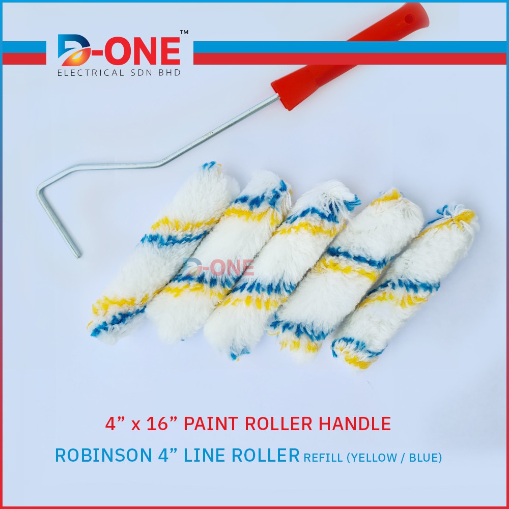 4" x 16" PAINT ROLLER HANDLE + 4" (1PACK X 5PCS) PAINT ROLLER REFILL ...