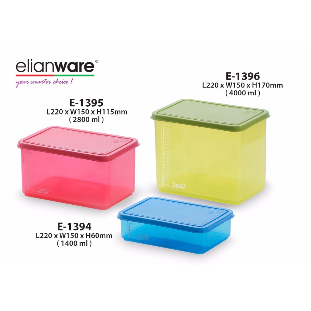 ELIANWARE Airtight Rectangle Food Keeper, Stackable Freezer Storage ...