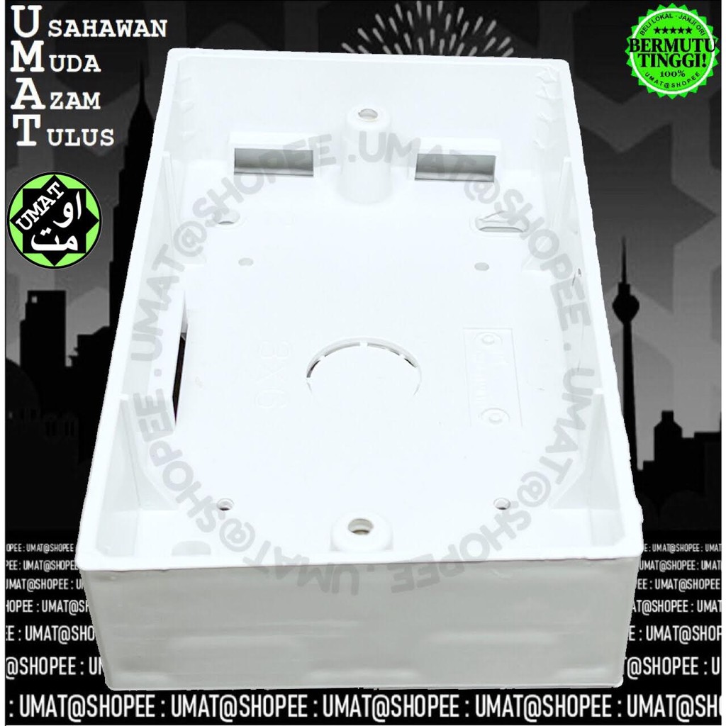 Kotak Teracu Soket Suis Dinding PVC Surface Switch Socket Nut Box 3x3 ...