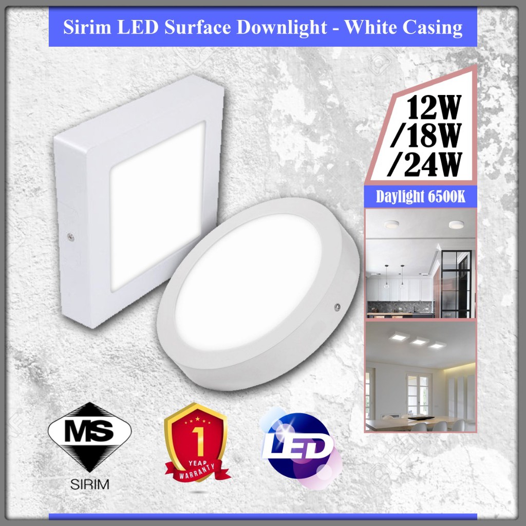 LED Surface Downlight / Black Casing / Lampu hiasan ruang tamu / lampu ...