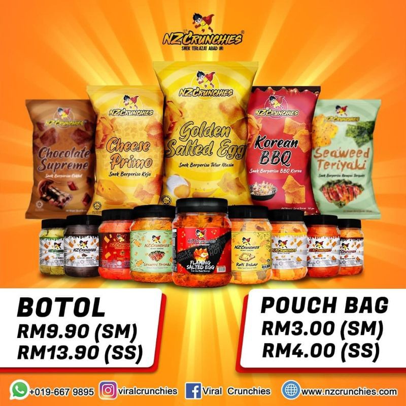 NZ'CRUNCHIES ( 𝙎𝙣𝙚𝙠 𝙋𝙤𝙥𝙞𝙖) Pelbagai Perisa | Shopee Malaysia