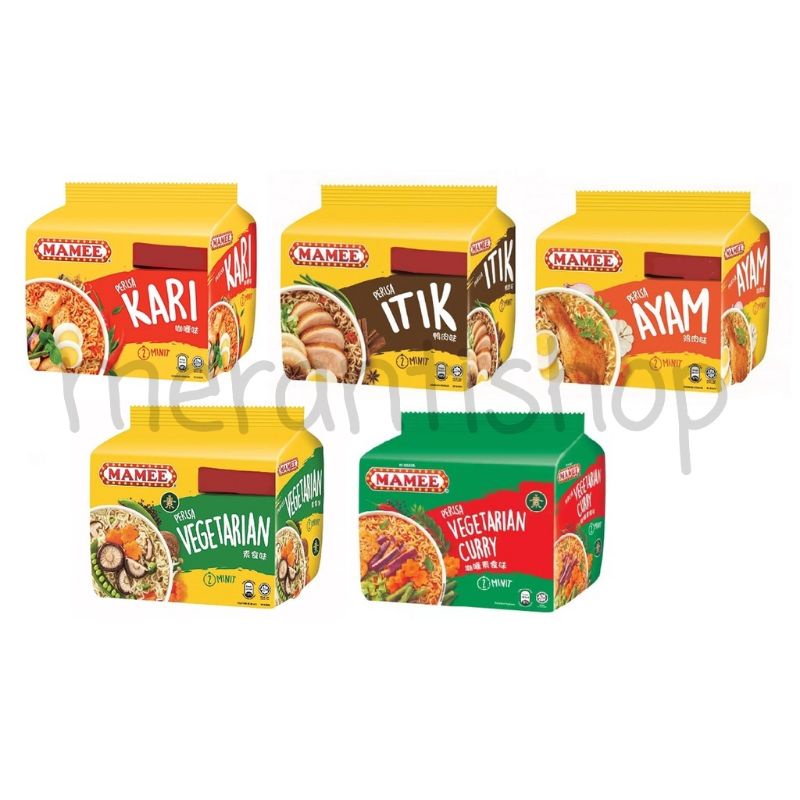 Mamee INSTANT NOODLES Contents 5PACK MALAYSIA / CURRY VEGETABLE / ITIK ...