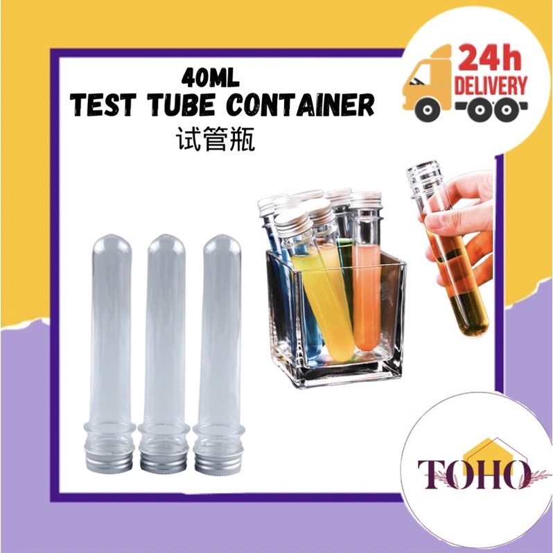 READY STOCK 40ml Clear Mask Test Tube Bottle With Aluminium Cap 试管 ...