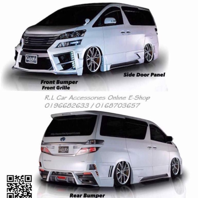 Toyota vellfire ANH20 black pearl bodykit body kit front rear bumper ...