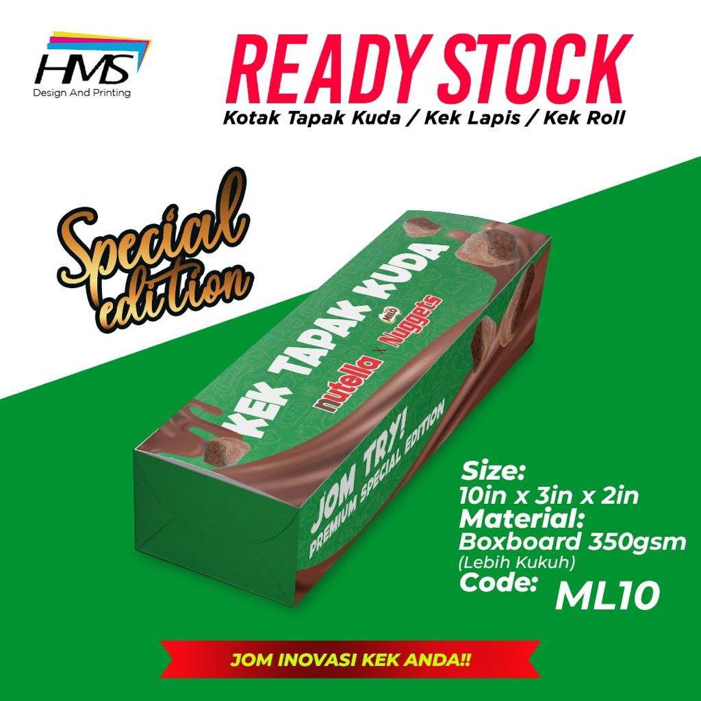 KOTAK 10 inch Kek Tapak Kuda,Kek Roll,Kek Lapis,Kotak Kuih,Brownies ...