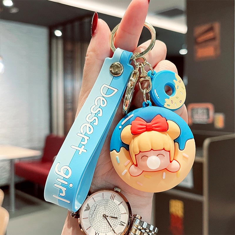 CHESTNUT'S STORE Bubble Girls Keychain Cute Girl Keychains Key Ring Bag ...