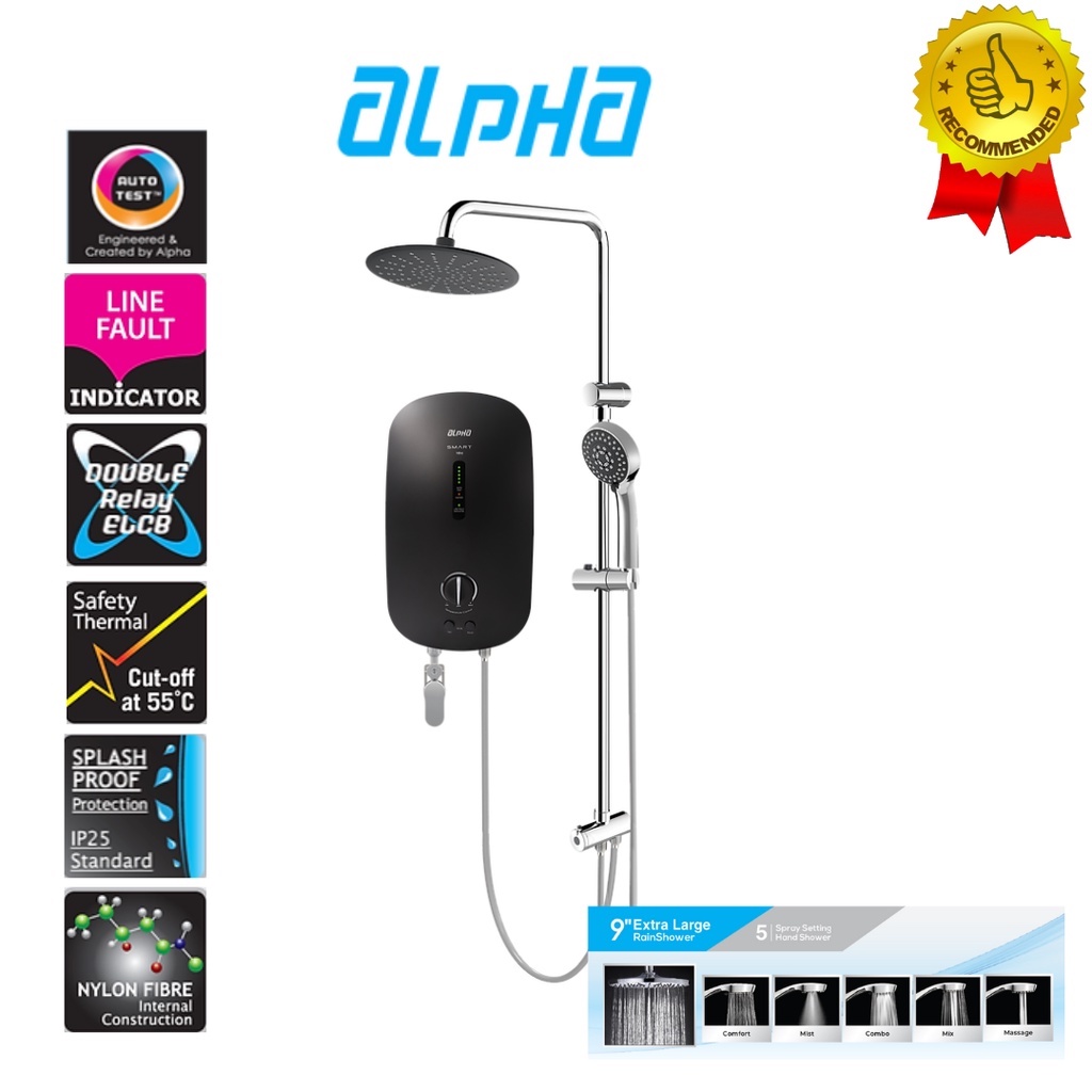 Alpha Smart 18e Rain Shower (NON-PUMP) | Shopee Malaysia