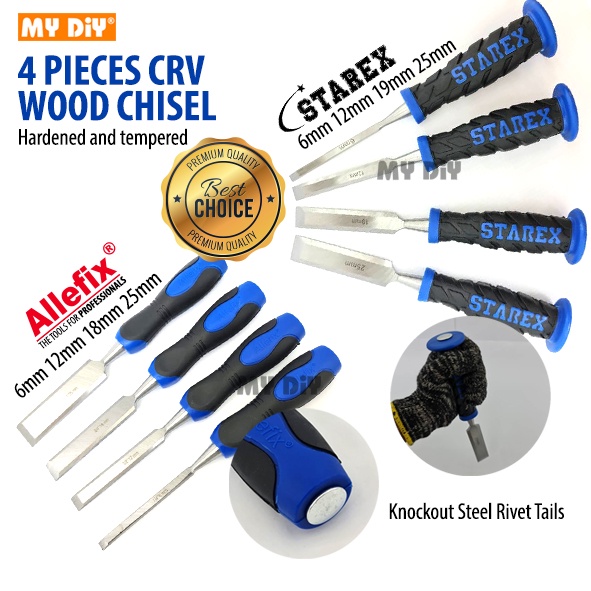 4PCS Wood Chisel Set Wood Carving Chisel CRV Steel Wood Chisel ...