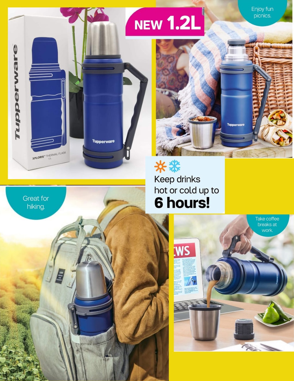 9 Jenis: Tupperware Insulated Mug 400ml /Xploris thermal flask ...