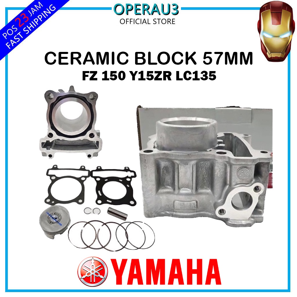BERANI JAMIN ORI FZ150 BLOCK 57MM YAMAHA 100% CERAMIC (BUKAN SLIP BESI) BLOK FZ 150 Y15ZR Y15 ZR ...