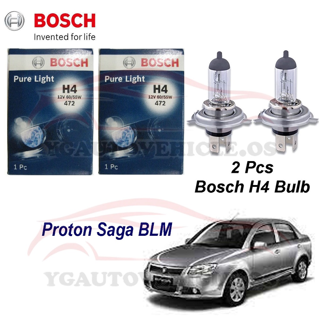 Proton Saga BLM Headlamp Light Bulb Bosch H4 12V 55W/100W 2Pcs ...