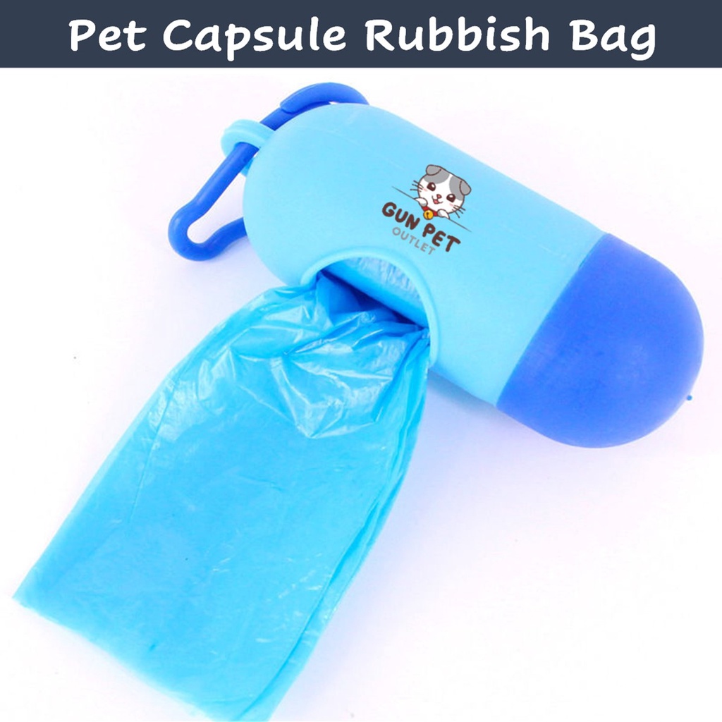 GUN PET Capsule Rubbish Bag Disposable Dispenser Garbage Portable Poop ...
