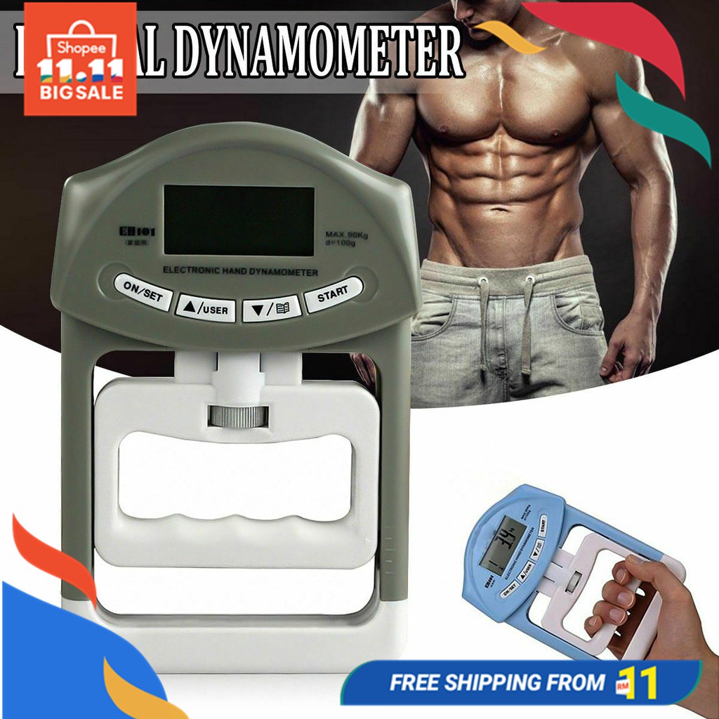 Electronic Hand Grip Strength Meter Muscle Measure Dynamometer 198lb ...