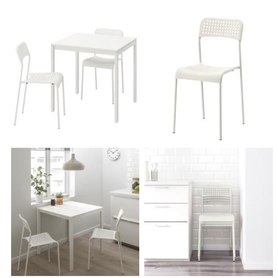 Swedish Design Dining Set / Dining Table for Two - Modern White 75x75 ...