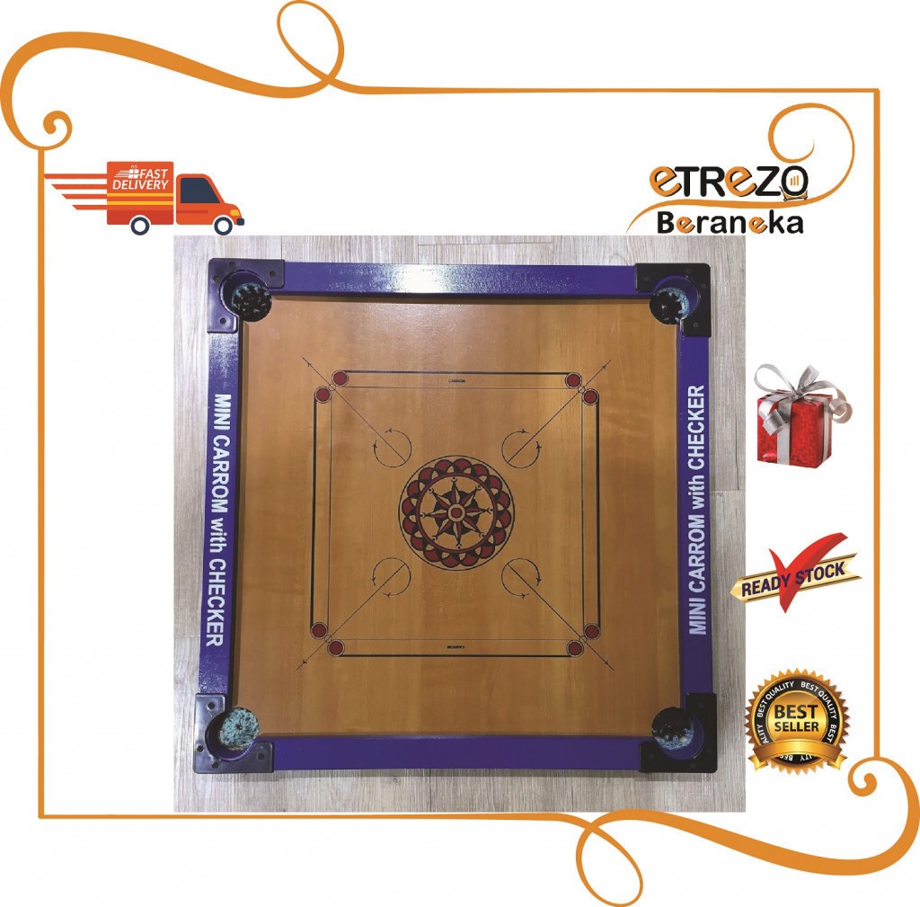 Set Papan Karom Mini (2 Dalam 1) & Dam Haji (Size: 65.0 x 65.0 cm) Mini ...
