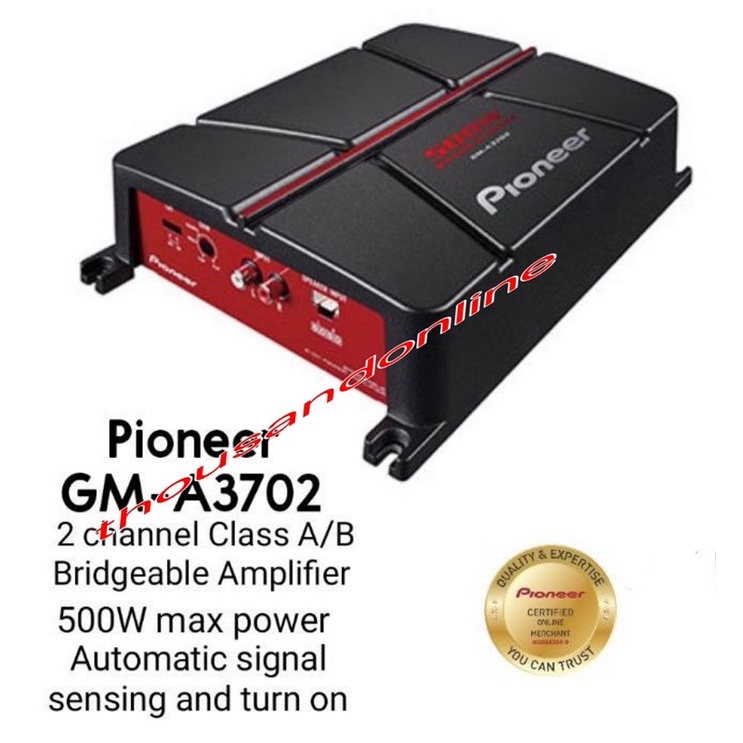 PIONEER GM-A3702 2-CHANNEL CAR POWER AMPLIFIER - 60 WATTS RMS X 2 | Shopee Malaysia