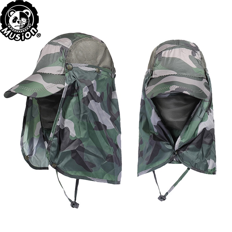 Musion Ready Stock Sun Protection SPF 50 Hat Man Detachable Face Cover ...