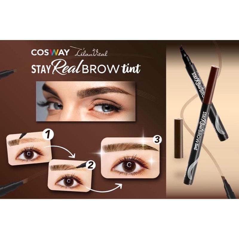 Stay Real Brow Tint liner shade kening alis lukis Lelan Vitan Vosway ...