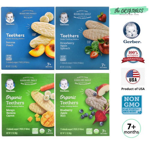 (READY STOCK) GERBER, Teethers/Organic Teethers, Gentle Teething Wafers ...