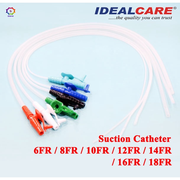 IDEALCARE Suction Catheter with finger tip control 6/8/10/12/14/16/18FR ...
