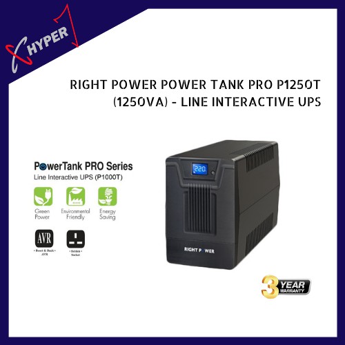 Right Power PowerTank PRO P1250T - USB (1250VA) - Line Interactive UPS ...
