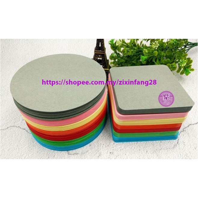 Square 89mm Zentangle Paper Tile with Round Corner / Round 117mm Paper ...