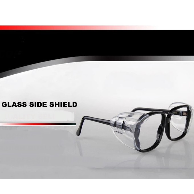 Clear L/Brown Universal Flexible Side Shields Safety Glasses Goggles ...