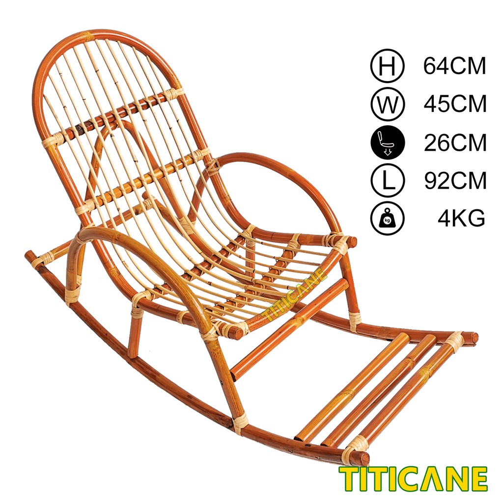 TITICANE Big Children Rocking Chair [ Kerusi Rotan ] [ Rattan Dahan ...