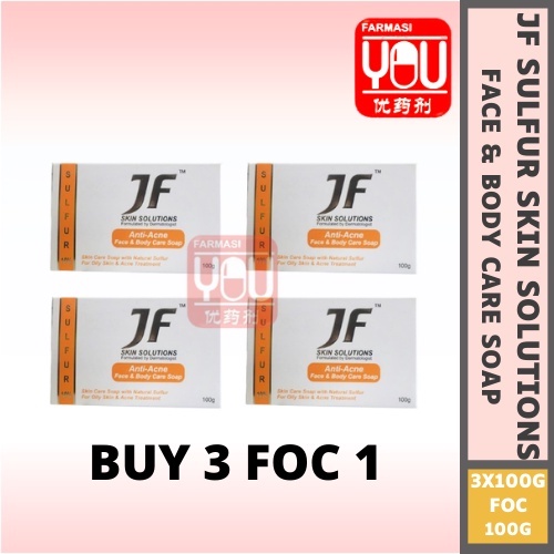 JF SULPHUR SOAP (10% SULPHUR) 3X100G FOC 1(100g) | Shopee Malaysia