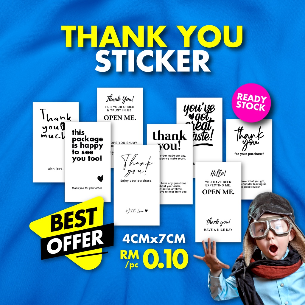 50pcs/pack Minimalist Design Sealing Label Thank You For Your Order ...