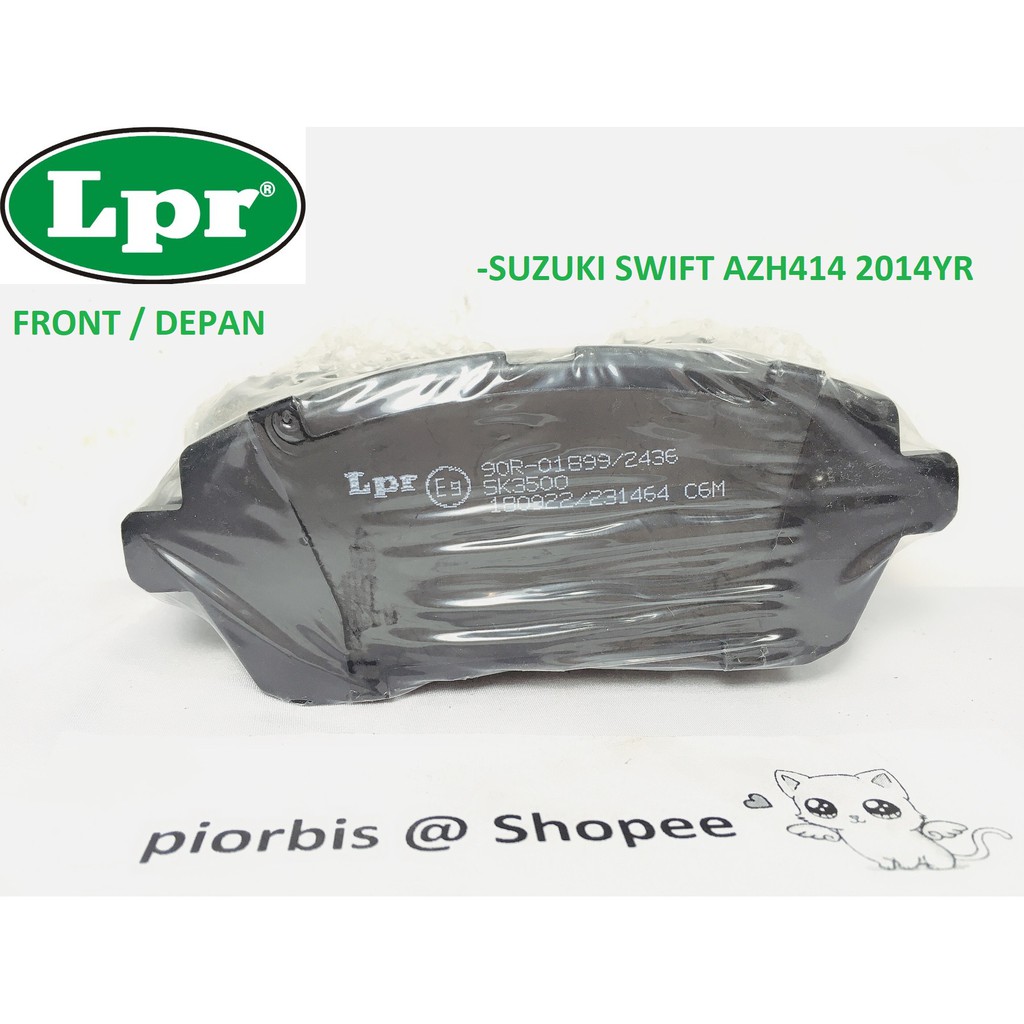 SUZUKI SWIFT AZH414 2014YR FRONT DISC BRAKE PAD BRAND LPR 05P1673(90R ...