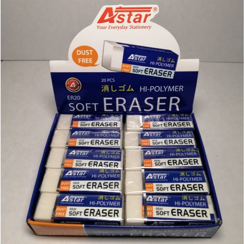 ASTAR Hi-Polymer White Soft Eraser (ER20) (Price For 1 Pcs) | Shopee ...