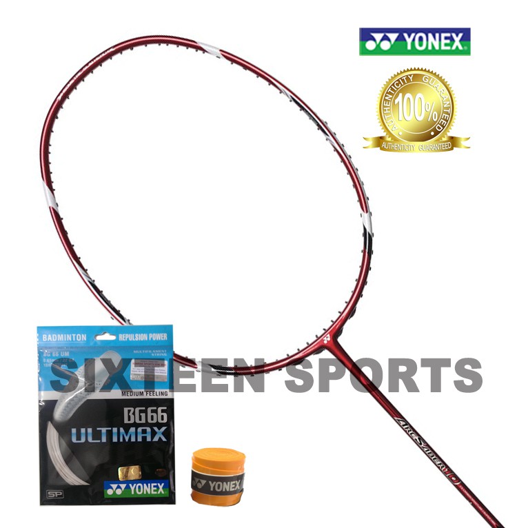 YONEX Arcsaber 10 Red Badminton Frame ( Come with Yonex BG66UM string ...
