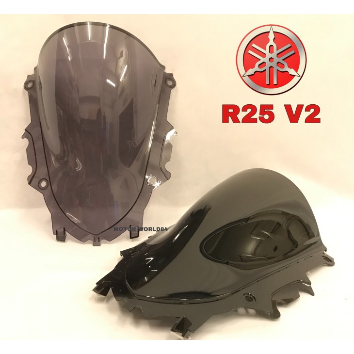 YAMAHA R25 V2 {2019-2020} FAIRING VISOR / WINDSHIELD R25 V2 BK RAINBOW ...
