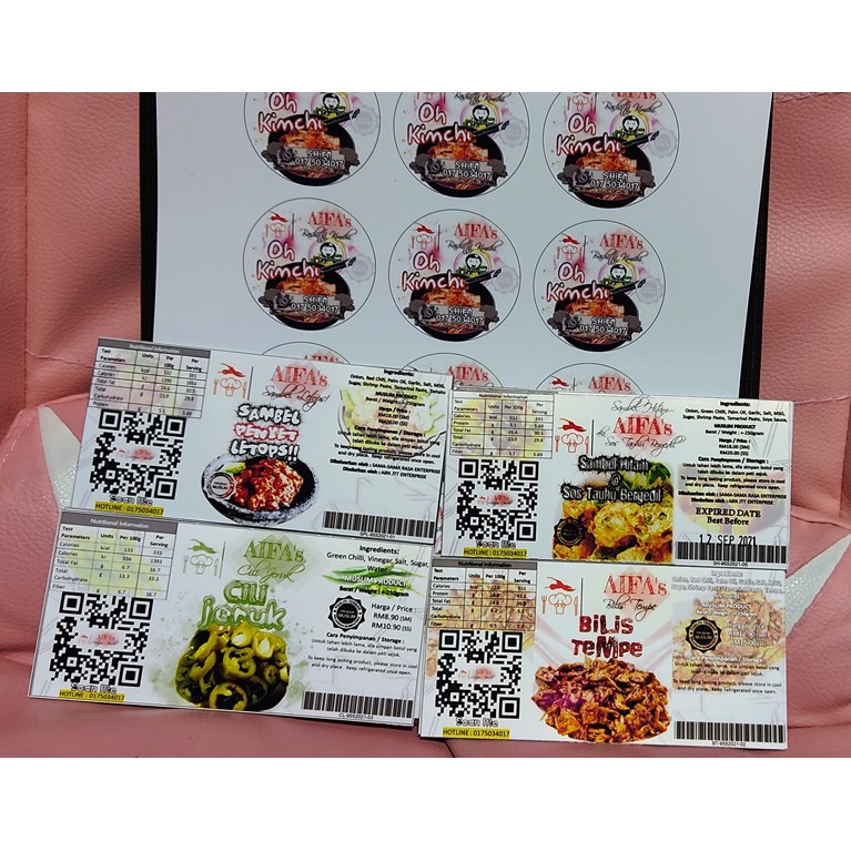 DISKAUN HEBAT 100PCS STICKER SIAP POTONG WATERPROOF TRANSPARENT GLOSSY ...