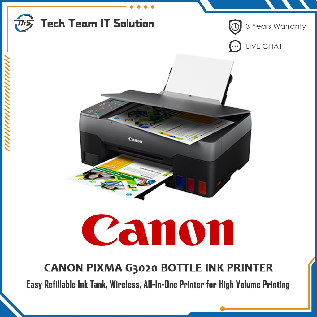 CANON PIXMA G3020 PRINTER BOTTLE INK ( PRINT, SCAN , COPY , WIRELESS ...