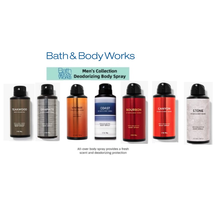 Bath & Body Works Men Spray & Mist Bourbon / Graphite / Canyon / Smooth ...