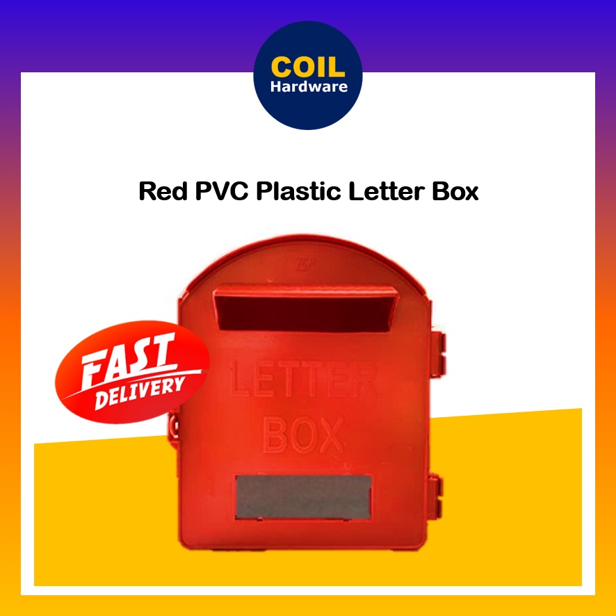 COIL Red PVC Post Letter Box/ RED Plastic Mail Box/ Peti Surat Plastik ...