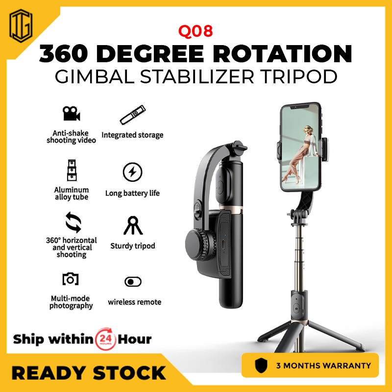 Q08 360 Degree Rotation Anti Shake Wireless Remote Tracking Gimbal ...