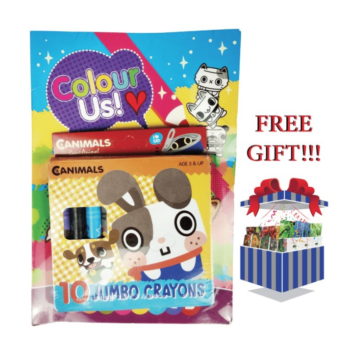 Canimals Drawing Set (Coloring Book + 10 Jumbo crayons) | Shopee Malaysia