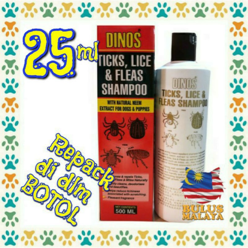 🔴 Dinos Ticks, Lice & Fleas Shampoo for Cat Repack 25ml 🔴 | Shopee Malaysia