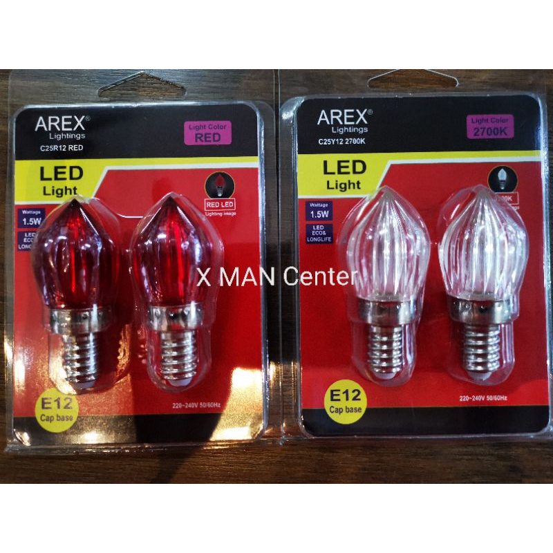 Arex E12 1.5watt LED Bulb (Red & warm white)/神台灯泡(红色/黄金色） | Shopee Malaysia
