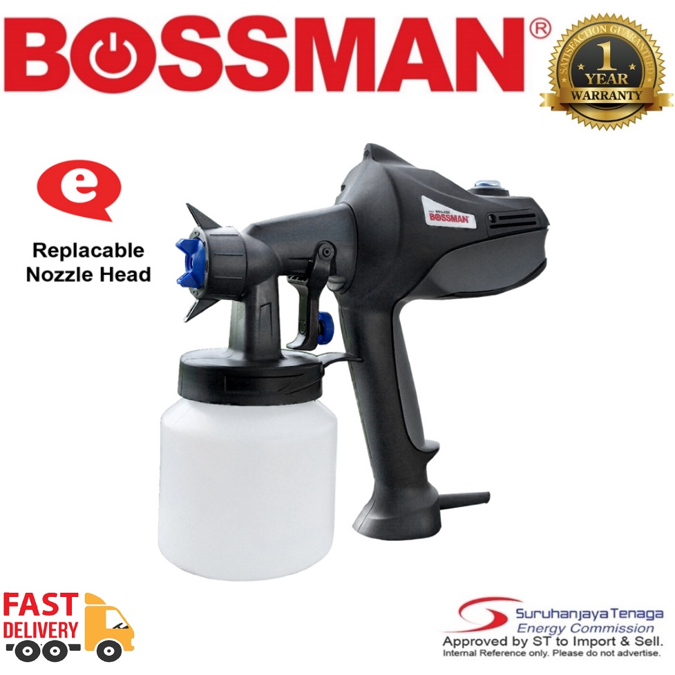 BOSSMAN 450W Handheld Electric Paint Spray Gun BSG-450 / BSG450 PISTOL ...