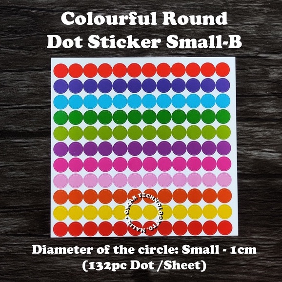 Colourful Round Dot Sticker / Rainbow Circle Dot Labels / Rectangle ...