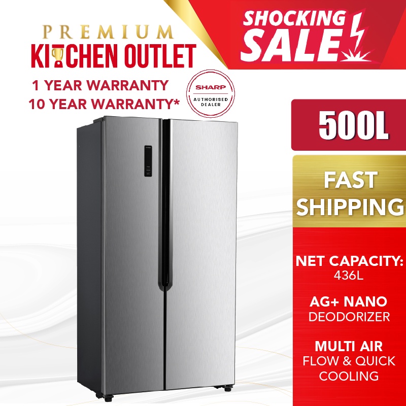 Sharp 500L Side by Side Refrigerator Fridege SJX508MS | Faber LUSSO SBS ...