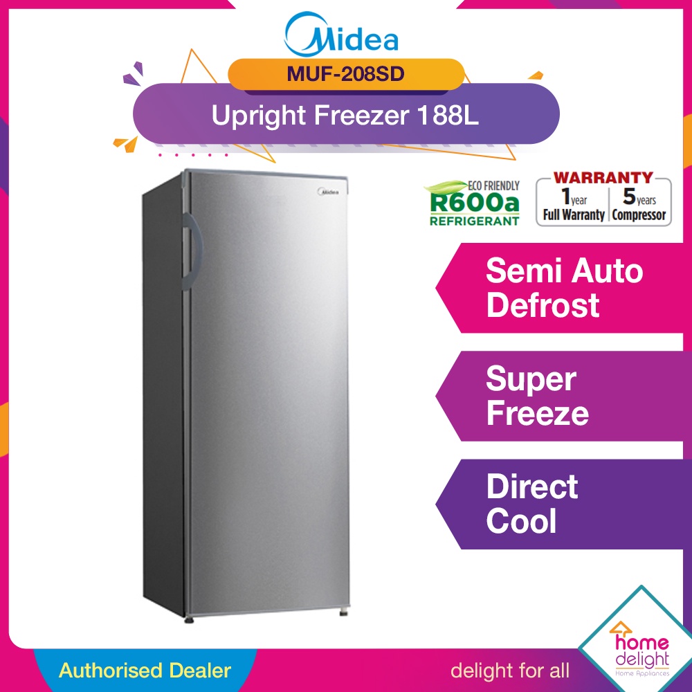 Midea Upright Freezer 188L MUF-208SD MUF208SD MUF208 / Frost Free 220L ...