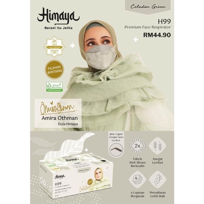 Himaya Premium Hijab Medical H99/4ply/3Ply Headloop Face Mask 20‘s/50's ...