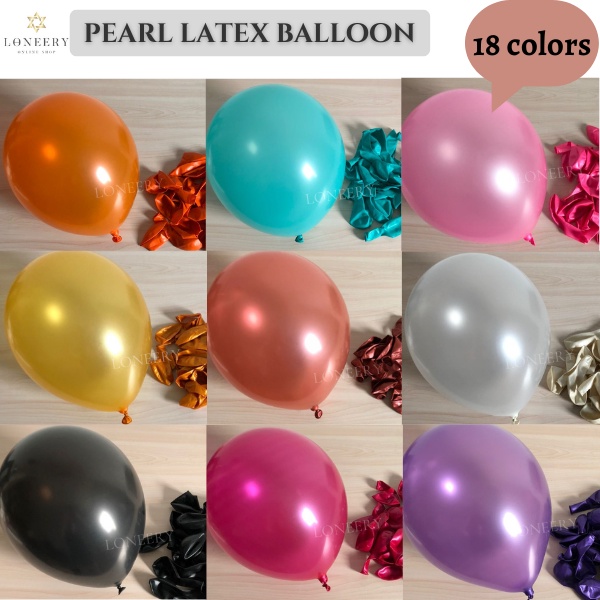 12 Inches Pearl Latex Balloon | Latex Pearl Neo Balloon | Multicolor ...